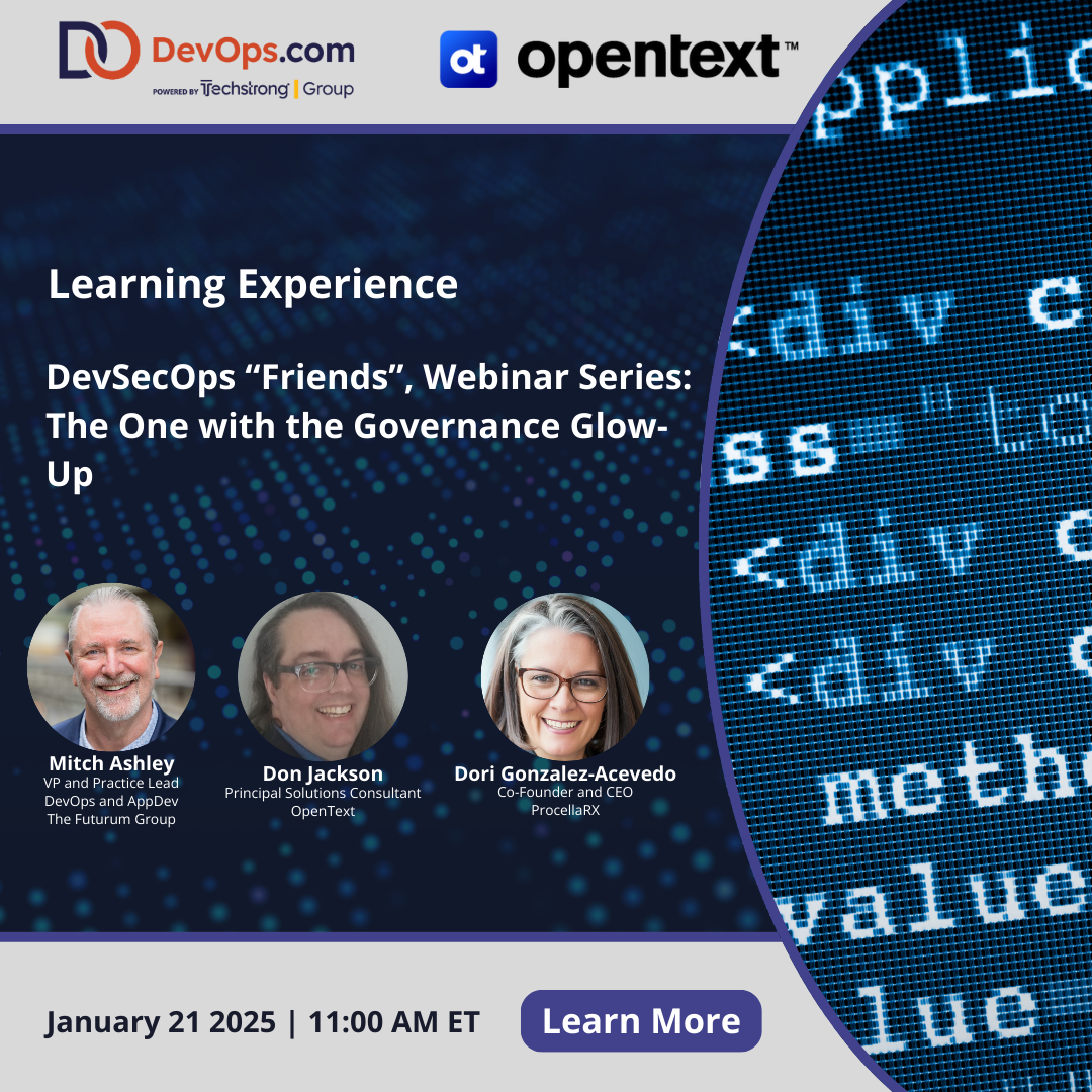DevSecOps “Friends”, Webinar Series: The One with the Governance Glow-Up